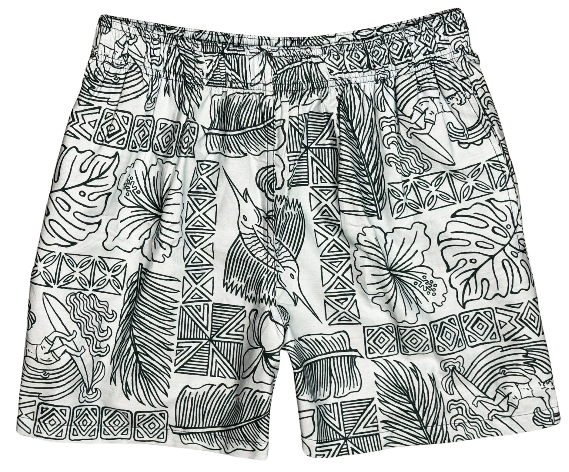 Men's 100% Natural Cotton | Elastic Waist Swim Trunks | Made in USA